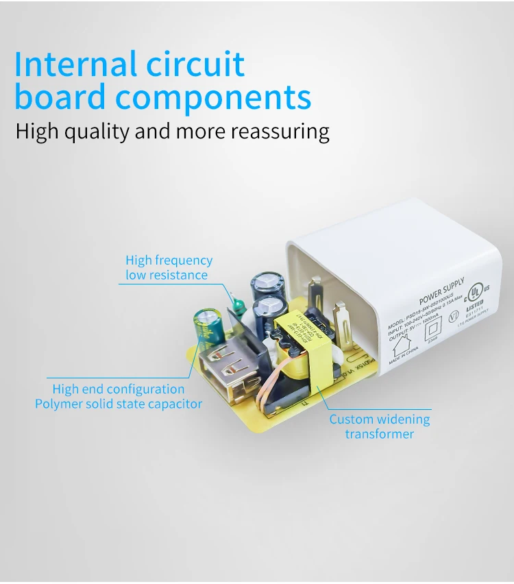 Wholesale CUL CE 5V1A 5W Travel Power Charger Adapter Micro Type C Cell Phone 5V1A USB a High ...