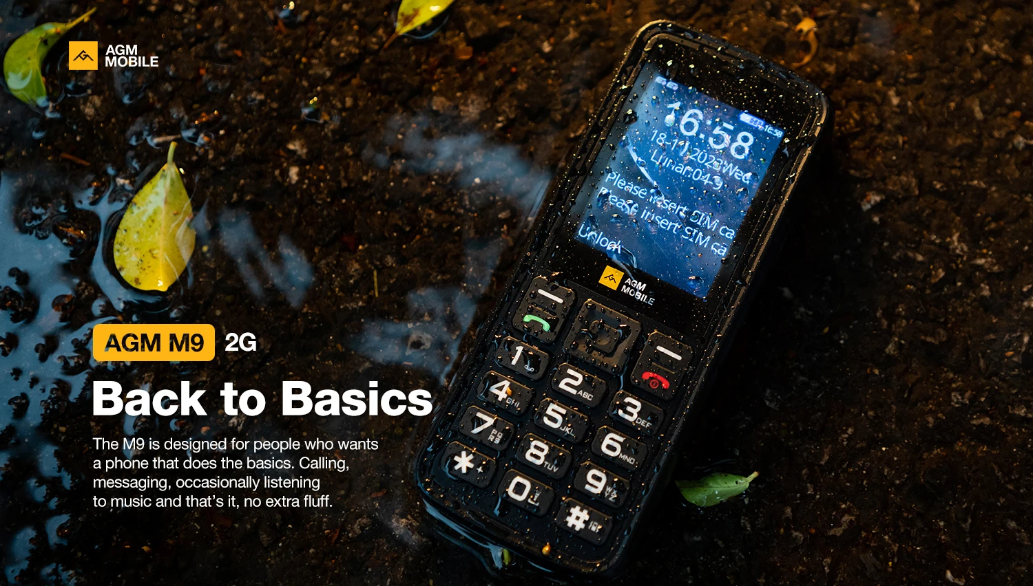AGM M9 2G Rugged Phone - Waterproof, Shockproof, and Durable