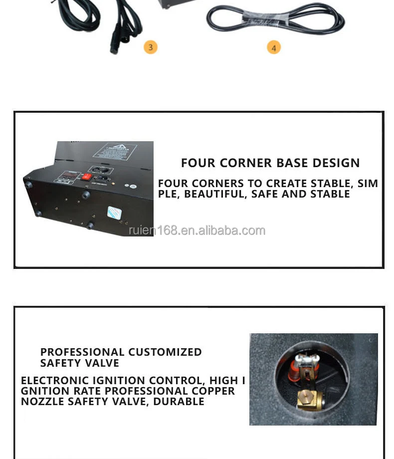 Stage 300W Fire Flame Machine Spray Colorful 3 Meters High Flame Two ...