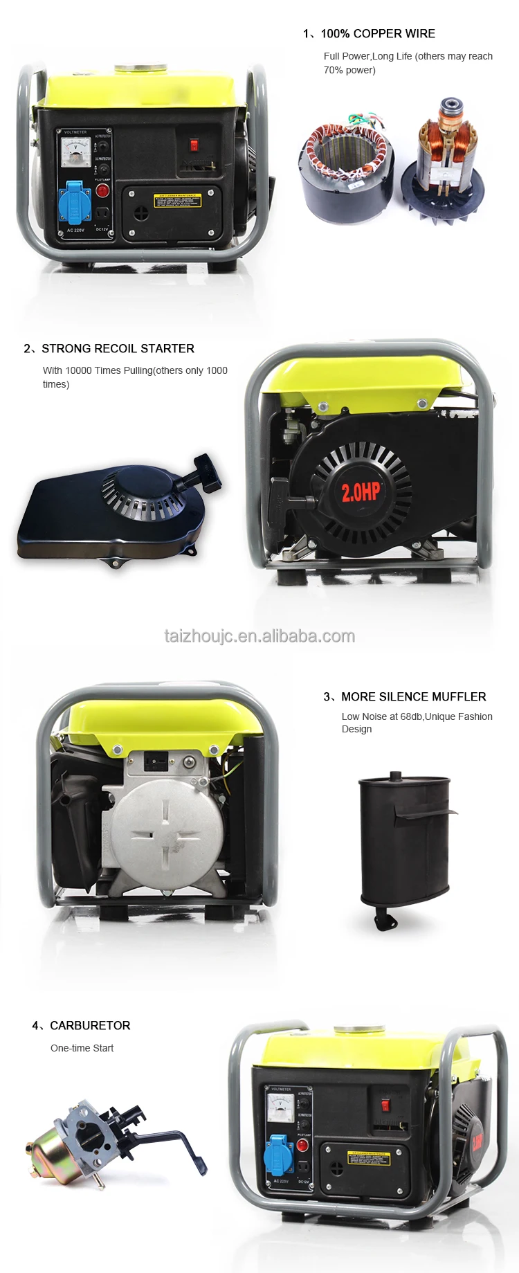 China Jc 950w Gasoline Generator 2kw Portable Power - Oem | Wholesale