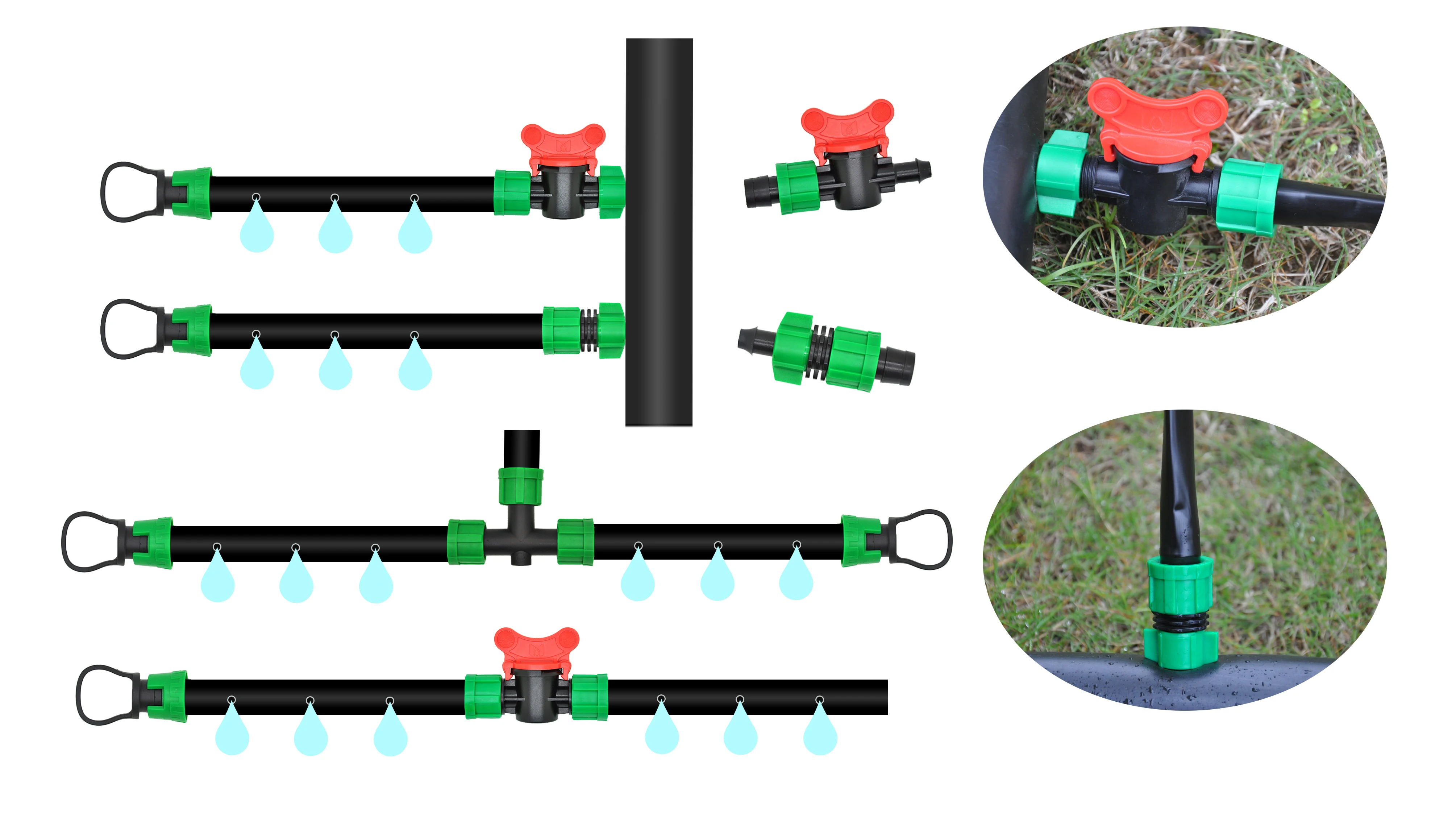 Drip Irrigation Fitting Mini Valve Lock Coupling Connectors For Drip ...