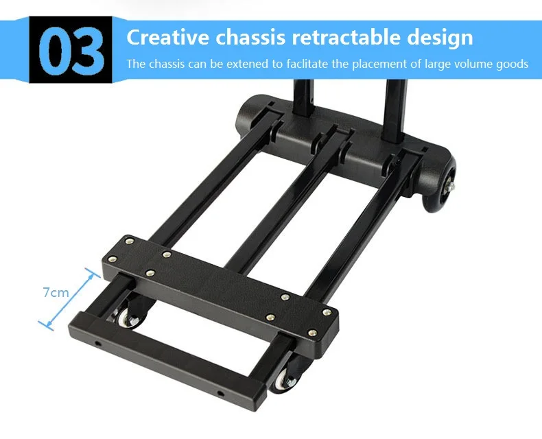 4 Wheels Mini Folding Cart Trolley Hand Truck Aluminum Alloy Dolly ...