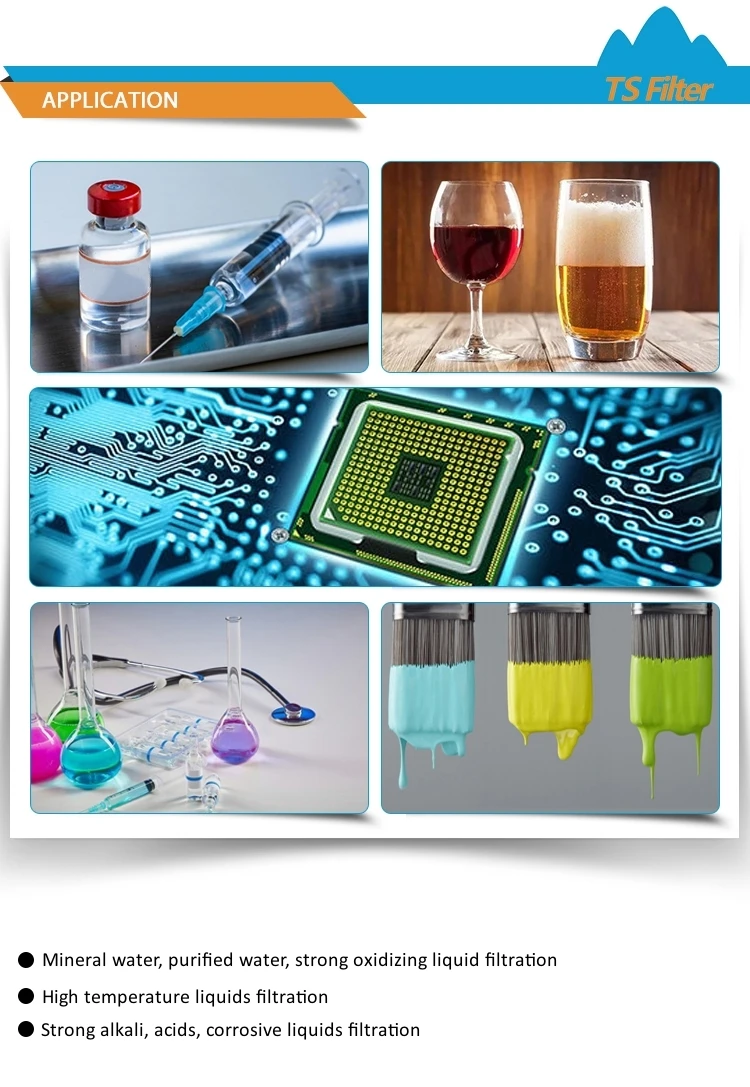 Absolute Filtration Hydrophilic Ptfe Membrane Liquid Filter Cartridge ...