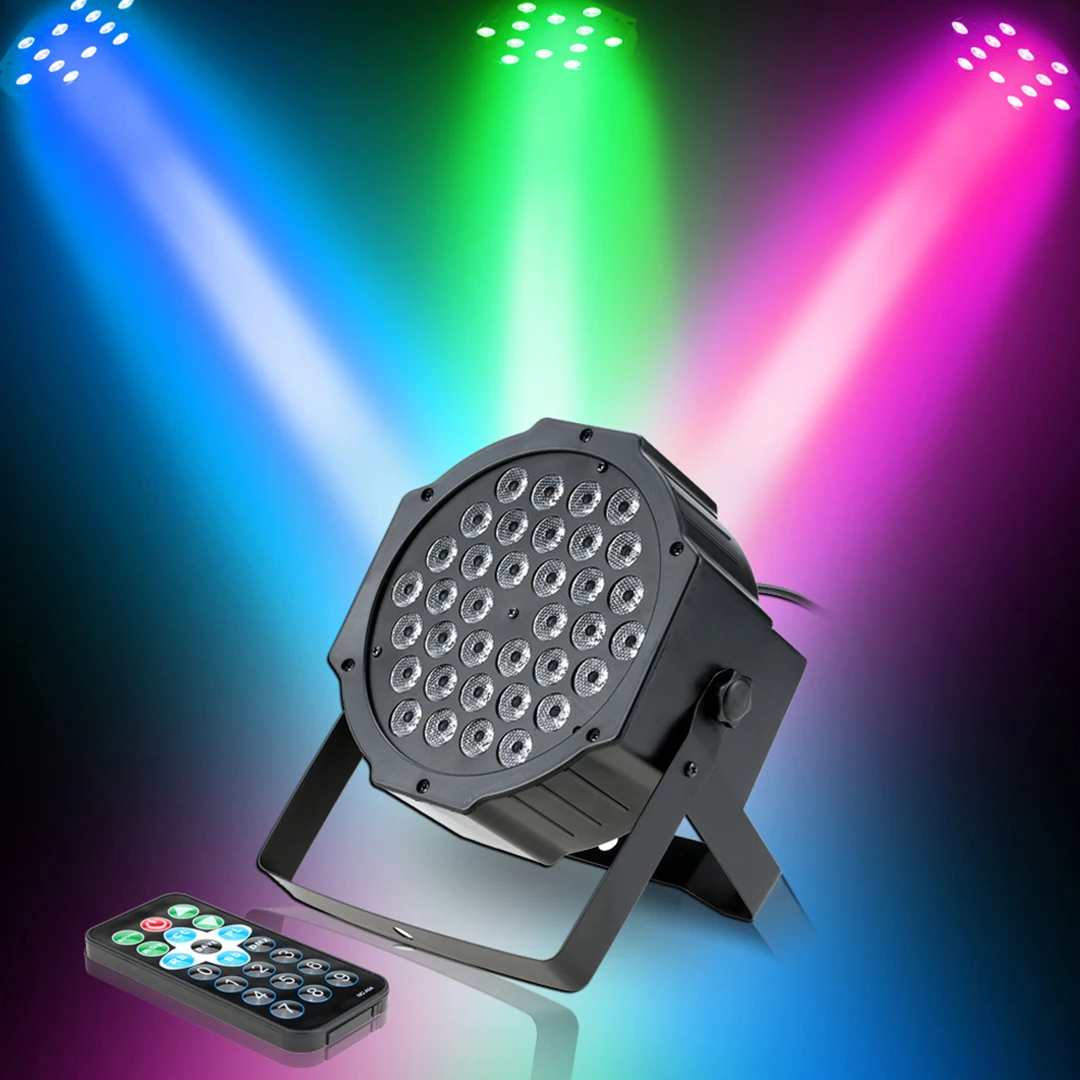 Rgb Dmx512 36 Led Par Lights Sound Activated Remote Control Dj Disco ...