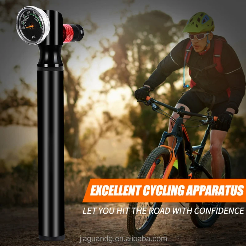 Bike Inflator Portable Pump With Gauge Bicycle Tire Inflator Bike Air ...