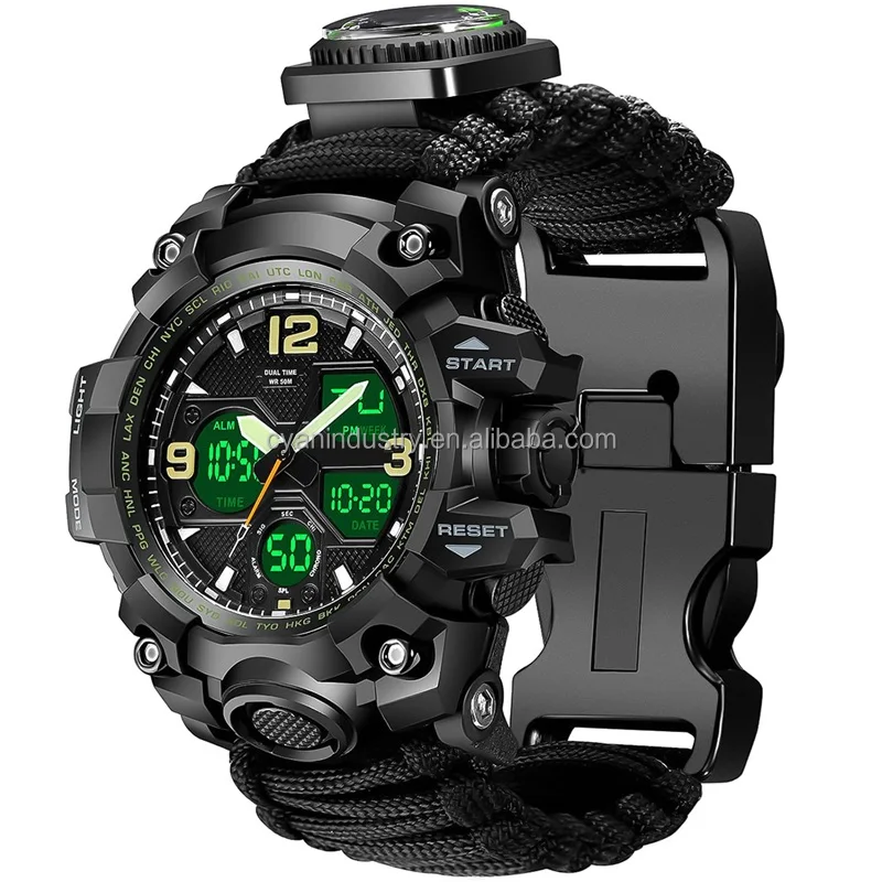 Tactical Digital Watch - 23-in-1 Multi-Functional Survival Tool