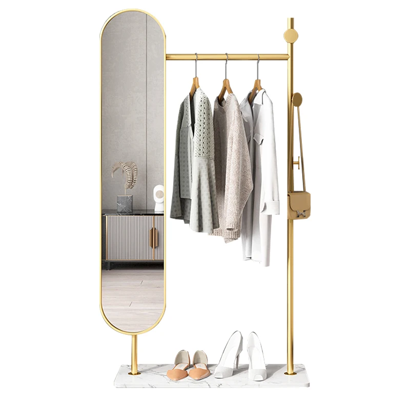 Nordic hot selling wrought iron simple full-length mirror standing ...