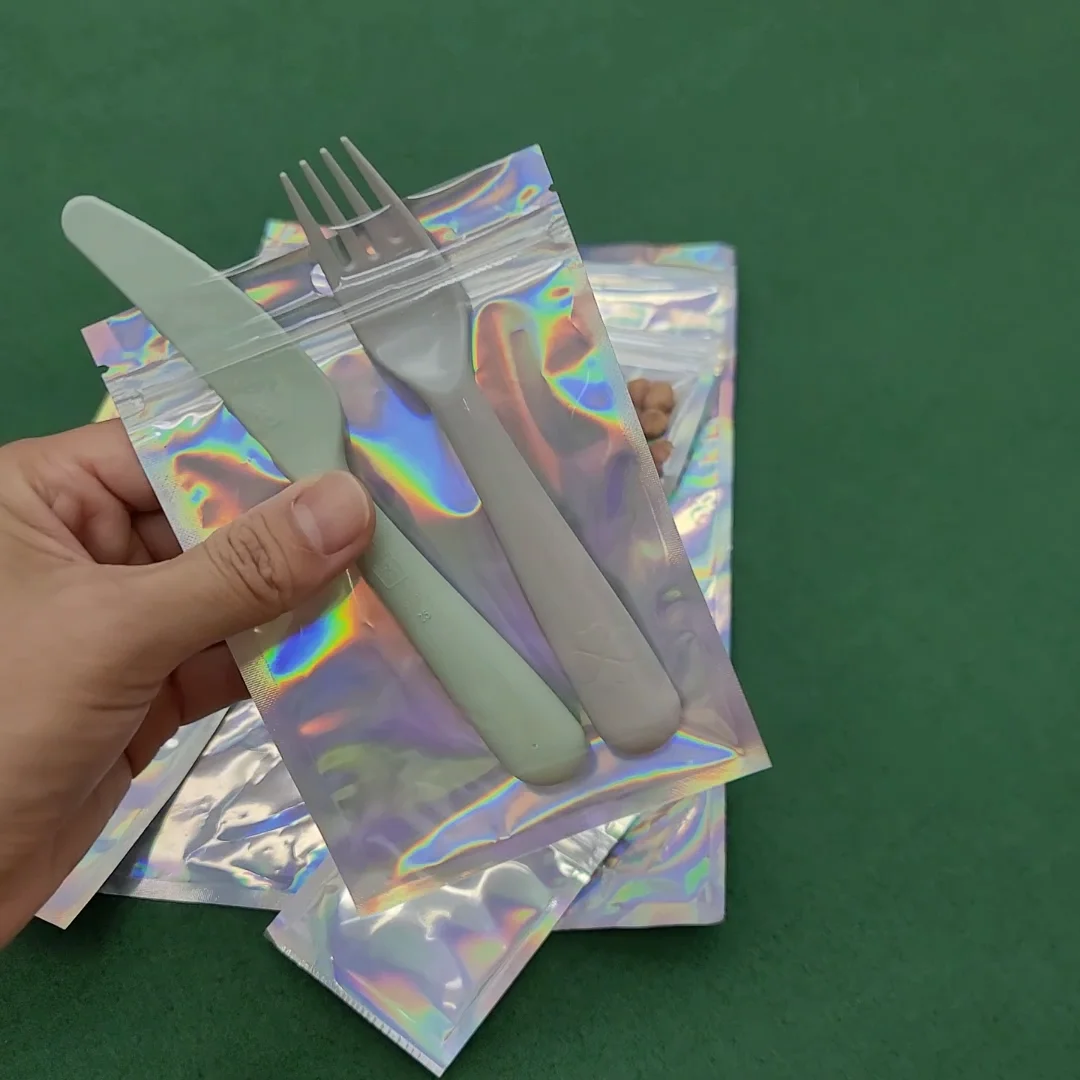 Custom Reflect Light Resealable Laser Transparent Zippre Pouch ...