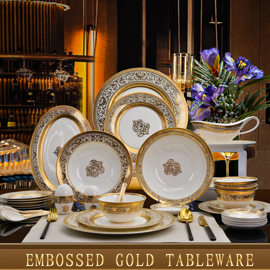 Karosa 79pcs Luxury Bone China Dinnerware Set for 12 People - Eco ...