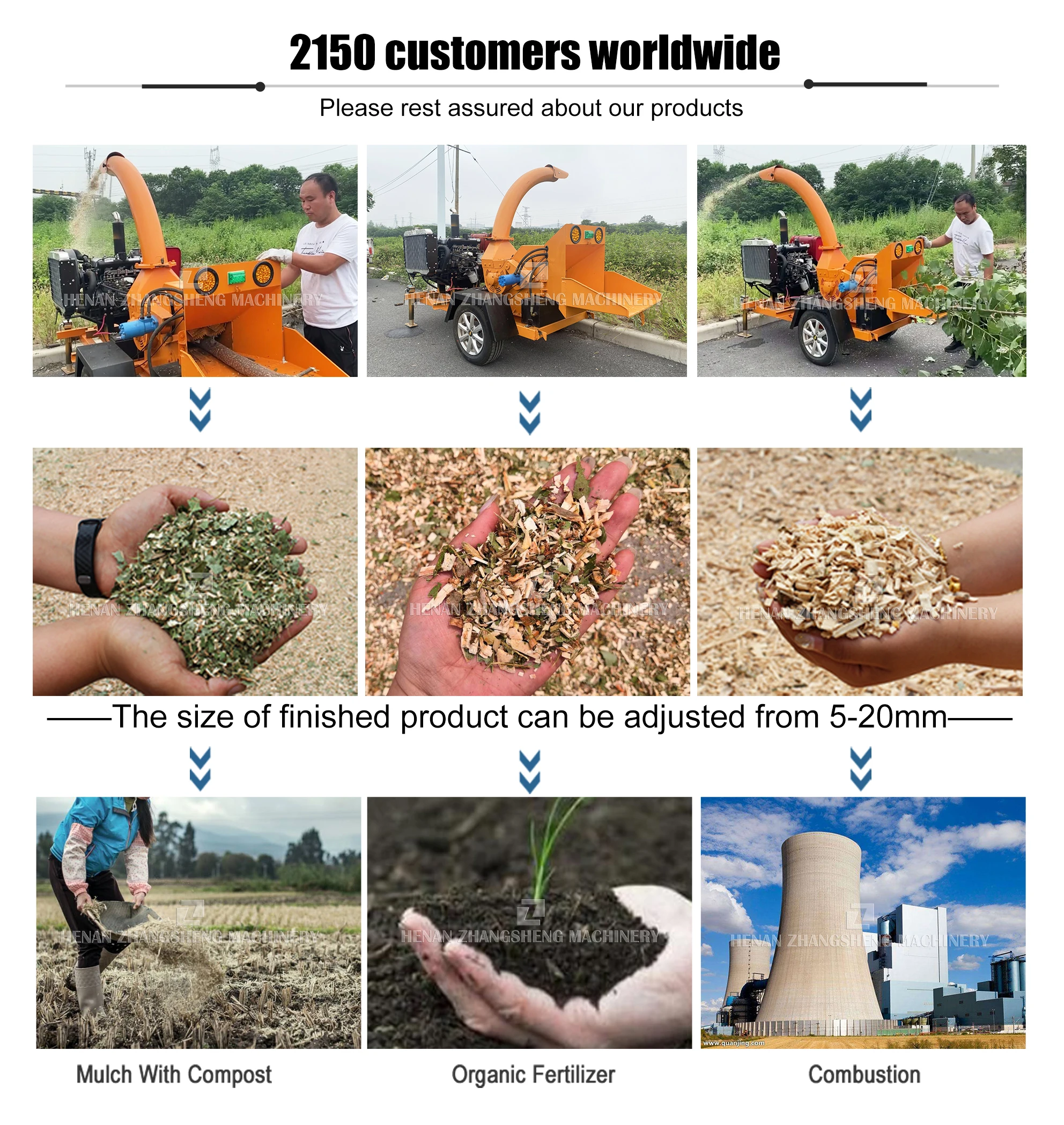 Wood Chipper Tractor Powered Branch Grinder Tree Stump Grinder Chipper ...
