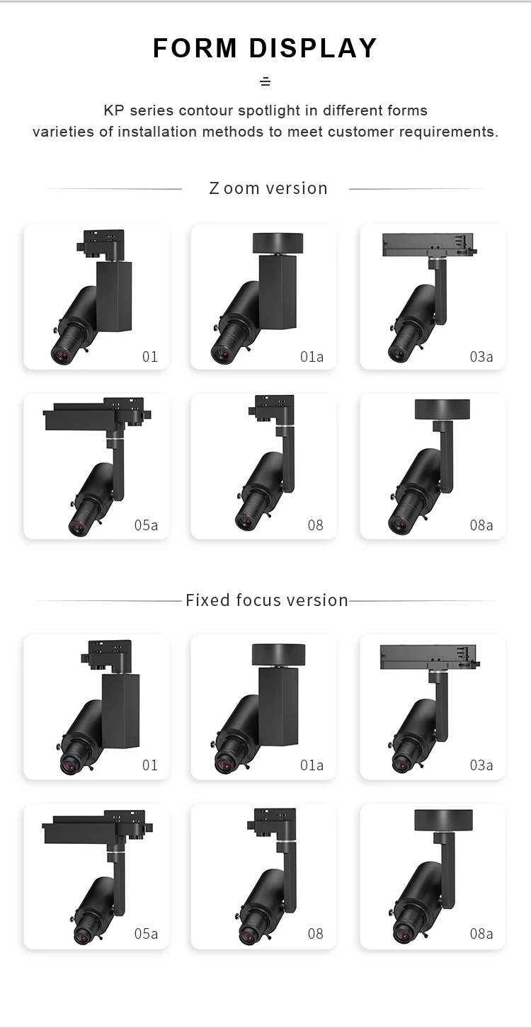 Fixed Focus 10w Led Cct Switchable Track Framing Projector Light For ...