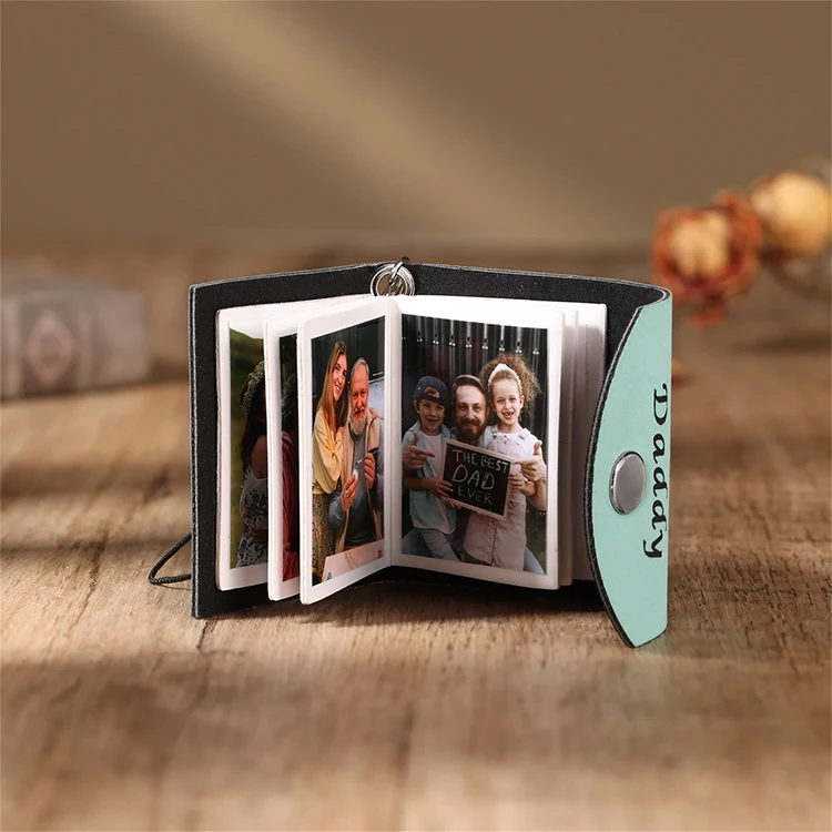Personalized Custom Mini Small Laserable Leatherette Photo Album Keychains