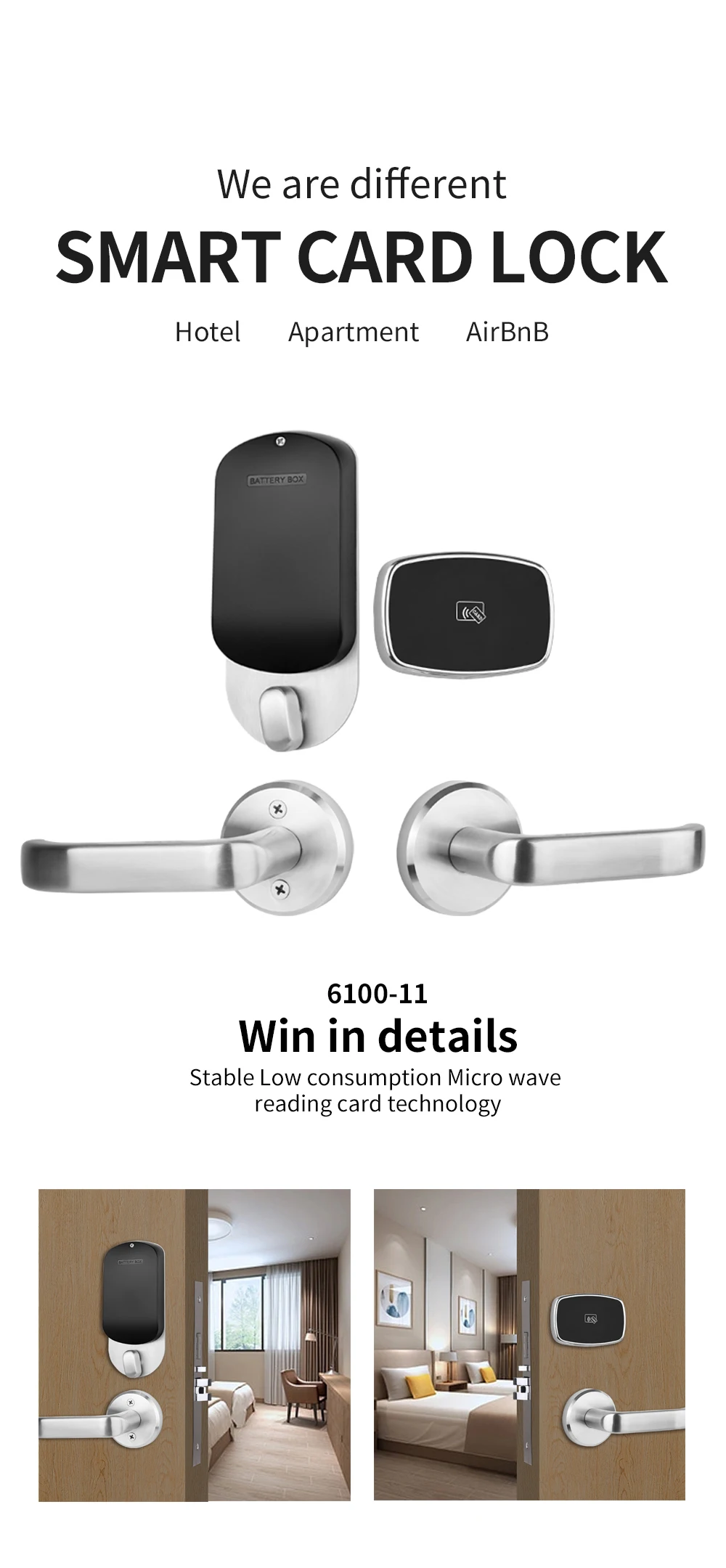 Modern Exterior Robust Gate Door Lock Brush Ic Card Key Lock Electronic ...