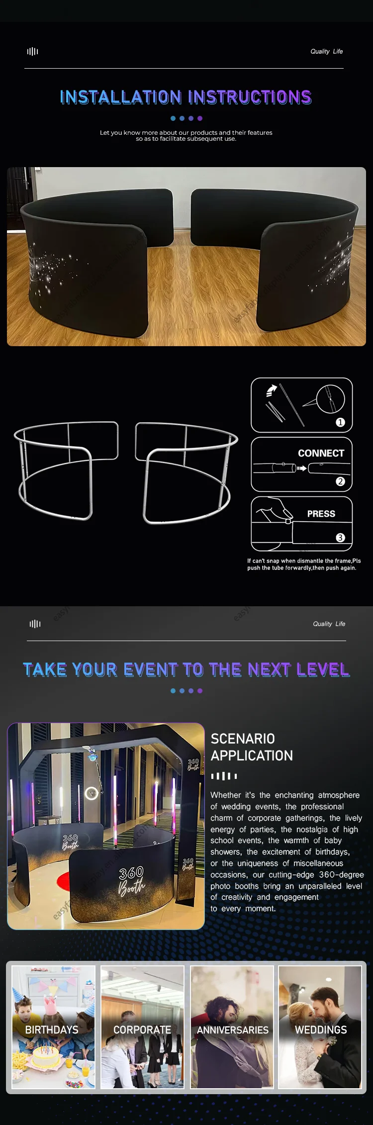 360 Fabric Photo Booth - Perfect for Parties & Events