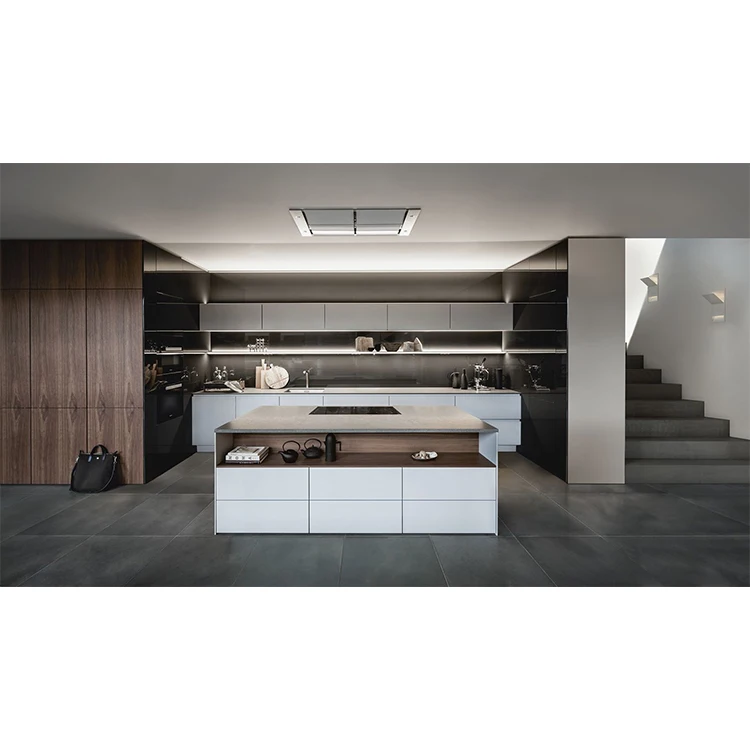 Modern Melamine Counter Top HPL PVC Kitchen Cabinets Unit Luxury ...