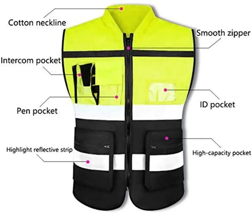 High Visibility Reflective Safety Vest for Men - Customized Support