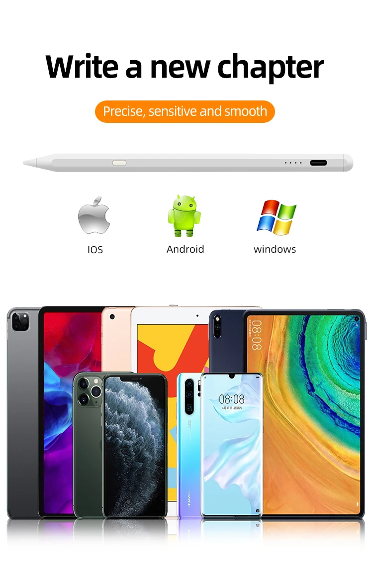 Universal Capacitive Stylus Pen Fine Tip Touch Screen Pen For Apple ...