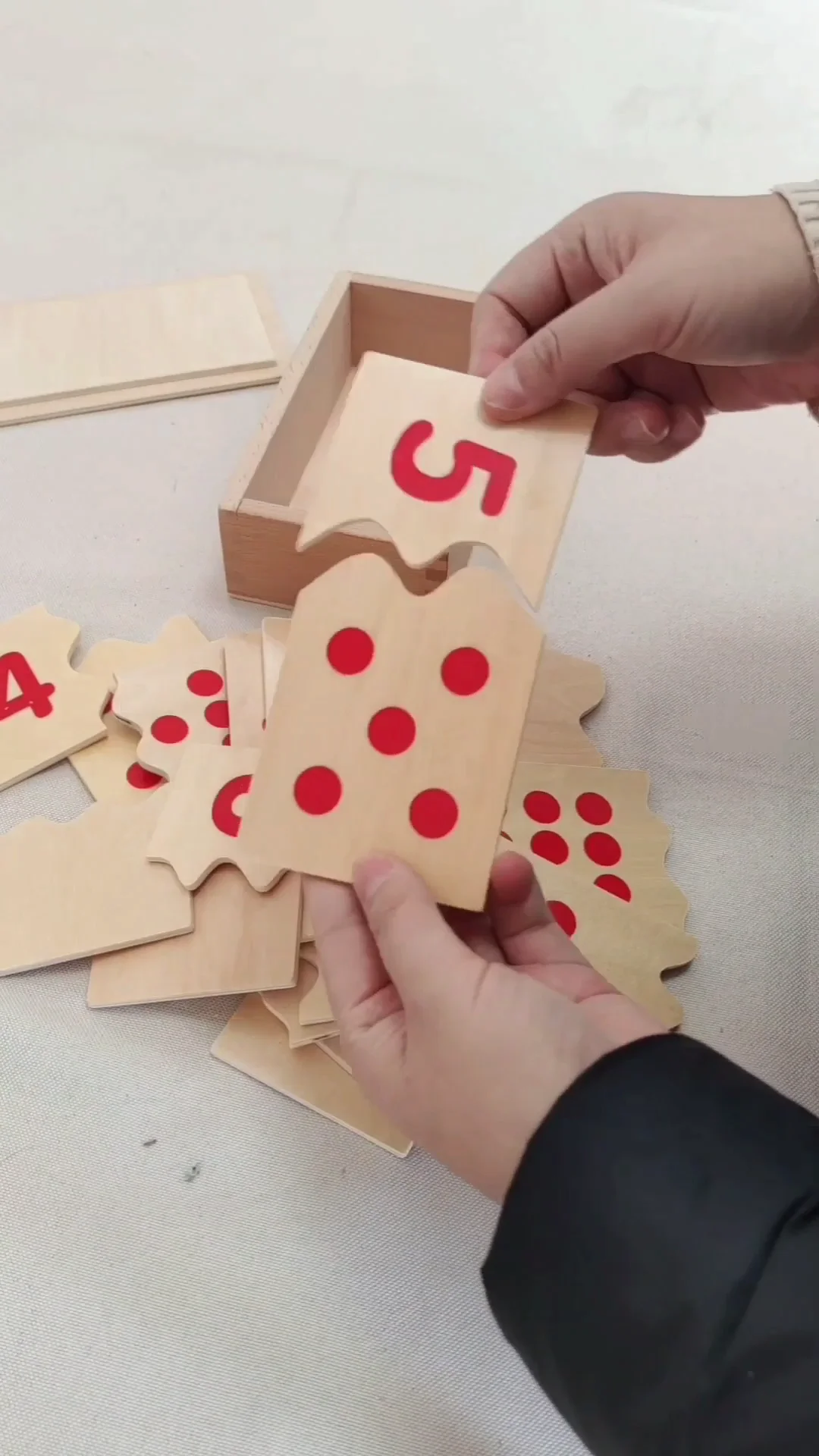 Number And Counter Match-up Puzzle Montessori Educational Wooden Toys ...