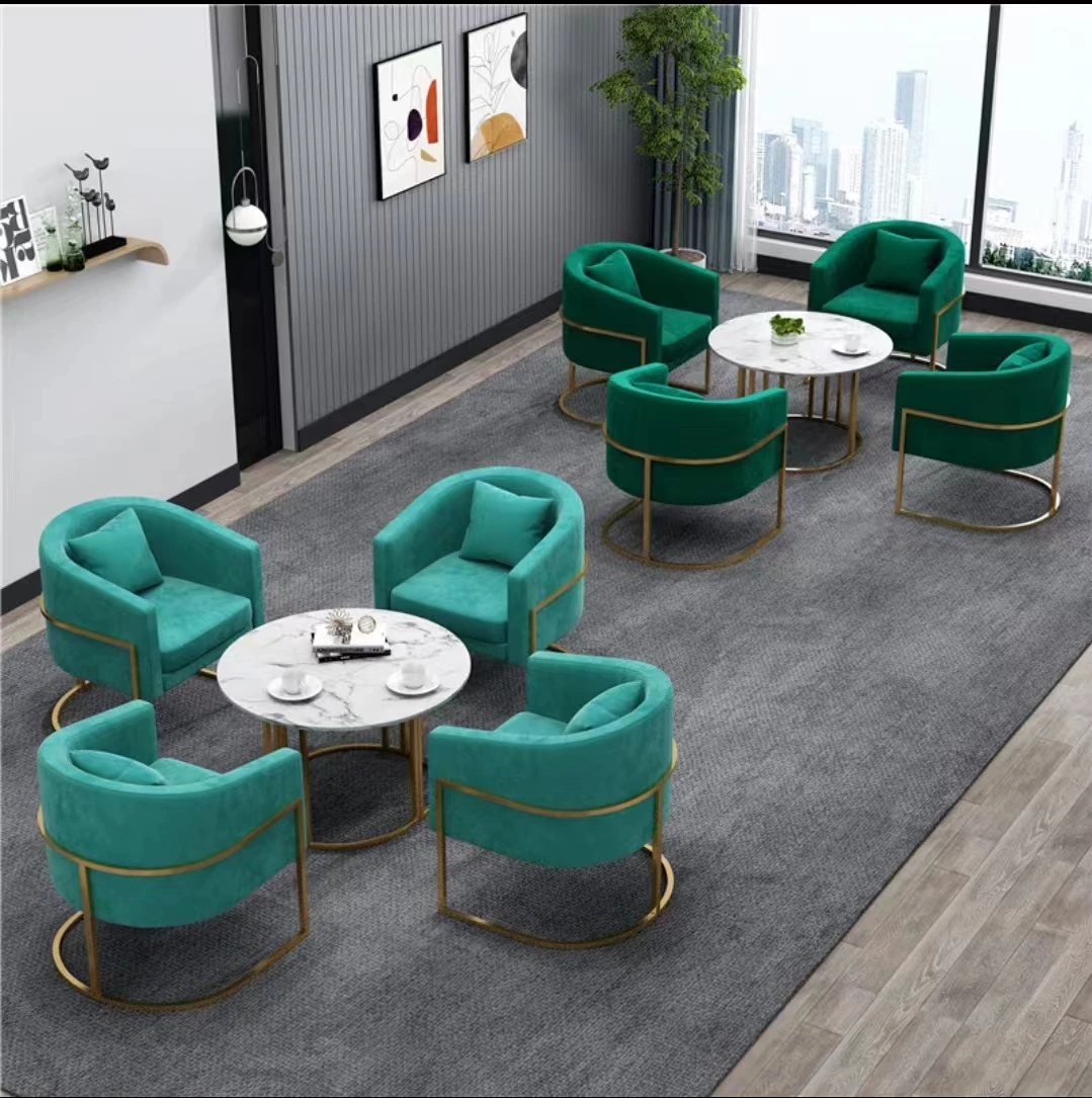 Modern Light Luxury Office Hotel Lobby Reception Sofa Comfortable Long ...