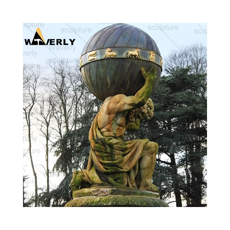 Outdoor Decor Ancient Greek God Statues Atlad Holding The World ...