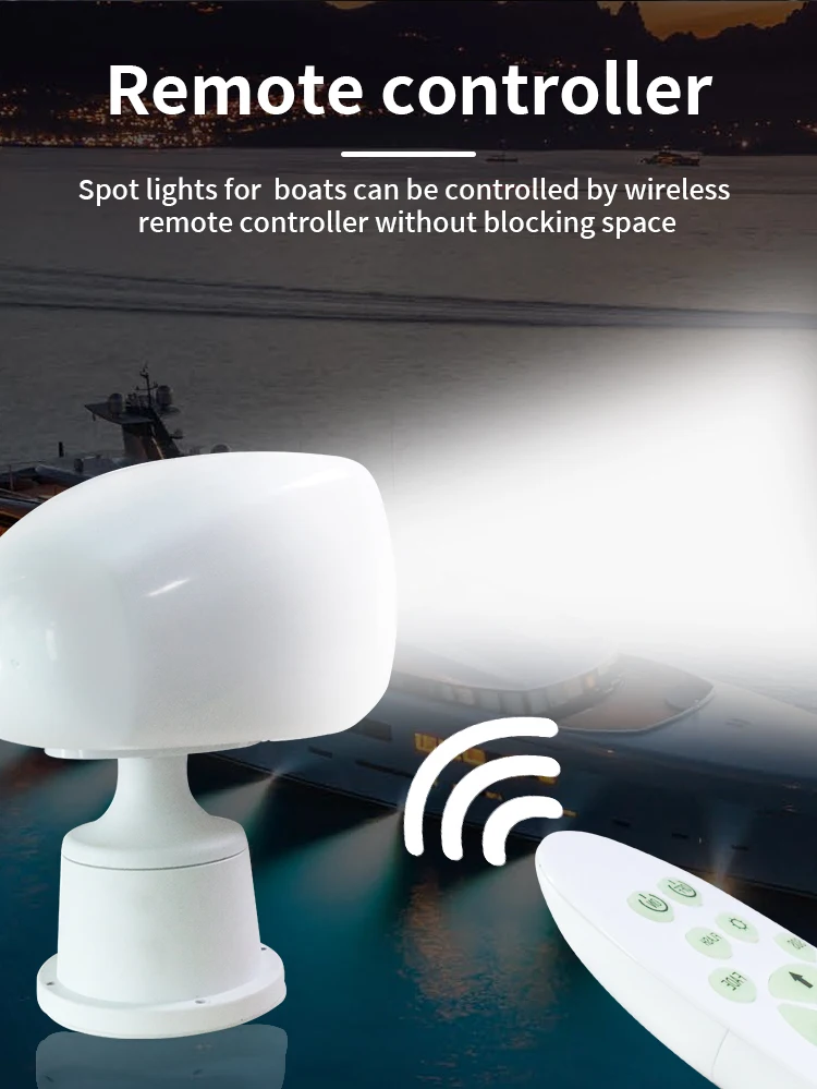 12v 24v Searchlight 12*5w Led Remote Control Marine Yacht Boat Trailer ...