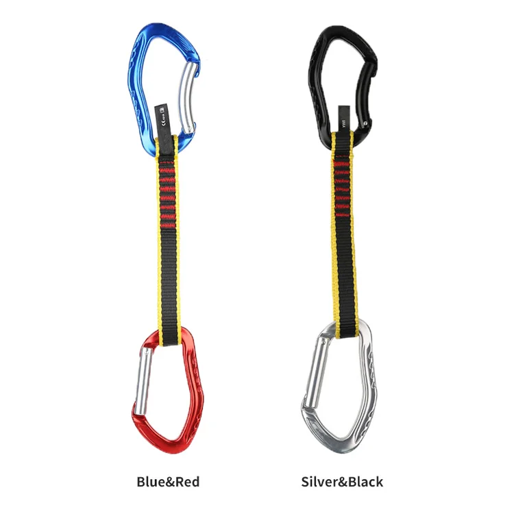 High Quality Ce Uiaa 25kn Quickdraw Multi-use Aluminum Alloy Metal Climbing Carabiner With Sling ...