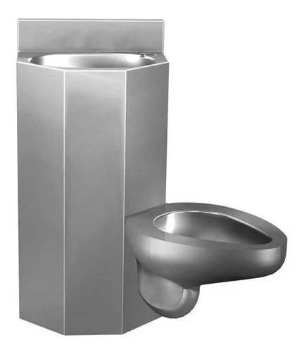 Stainless Steel Jail Cell Toilet Sink Combo - Dual-flush