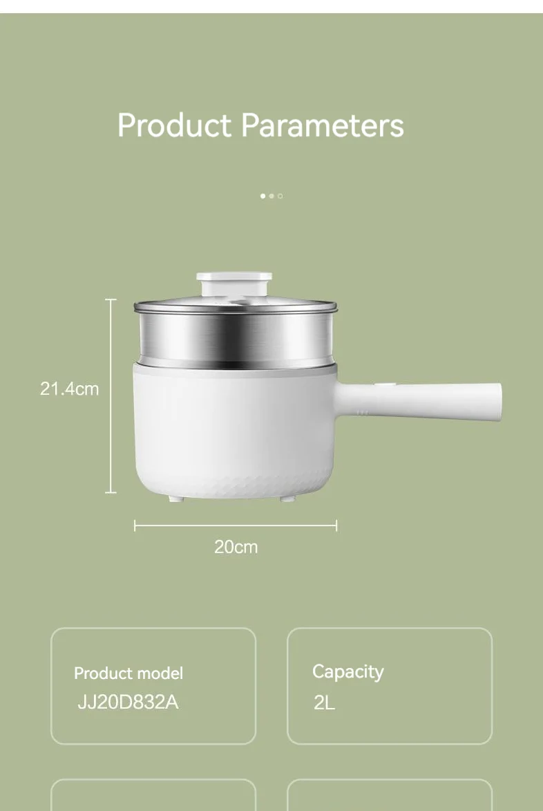 Dormitory Mini Nonstick Pot Electric Multi Cooker 2l Pots Cooking Set ...