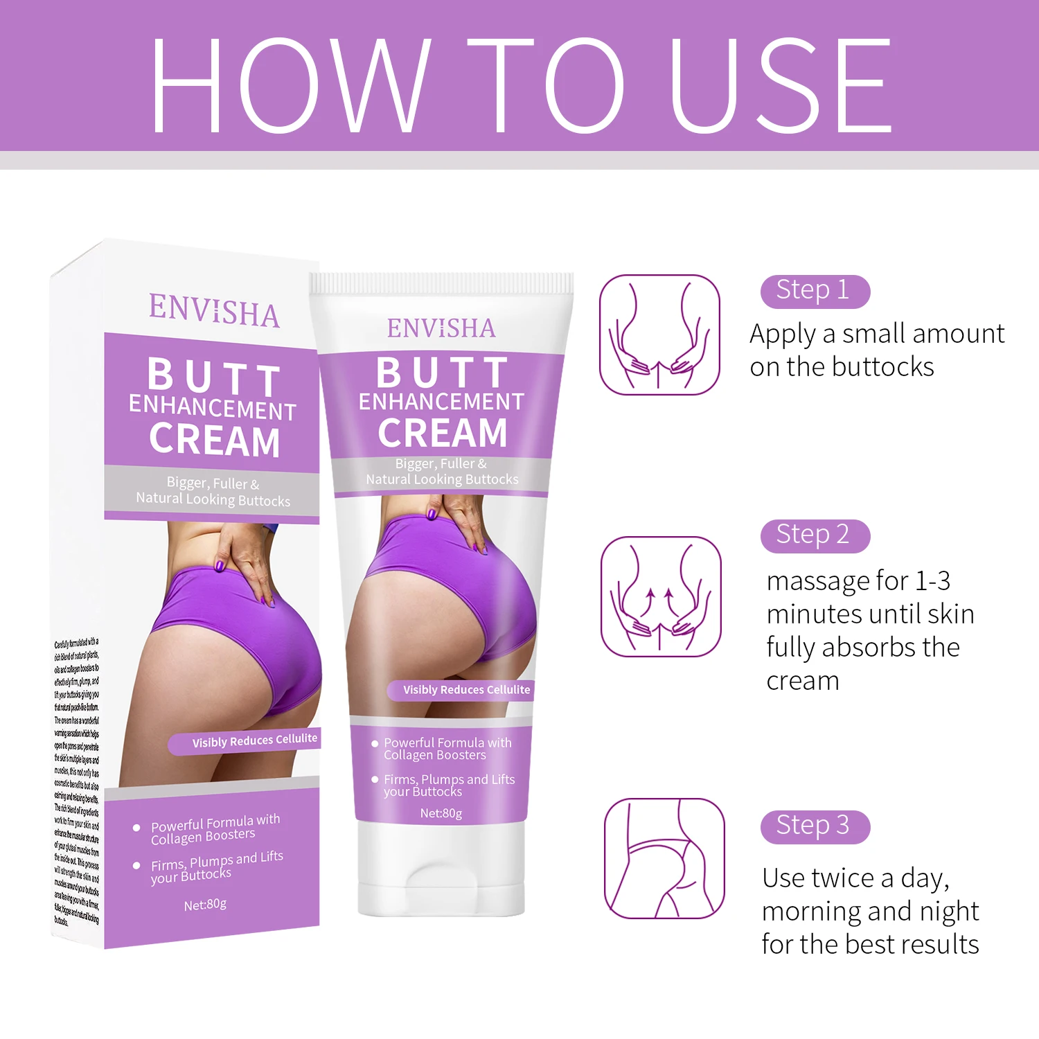 Strong Effective Women Plump And Toned Butt Hip Lift Up Buttock Enhancement Cream Butt ...