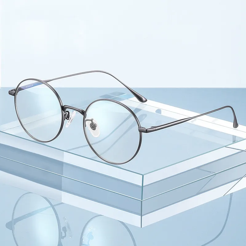 Handmade Thick Titanium Round Design Square Eyeglasses Optical Eyewear ...