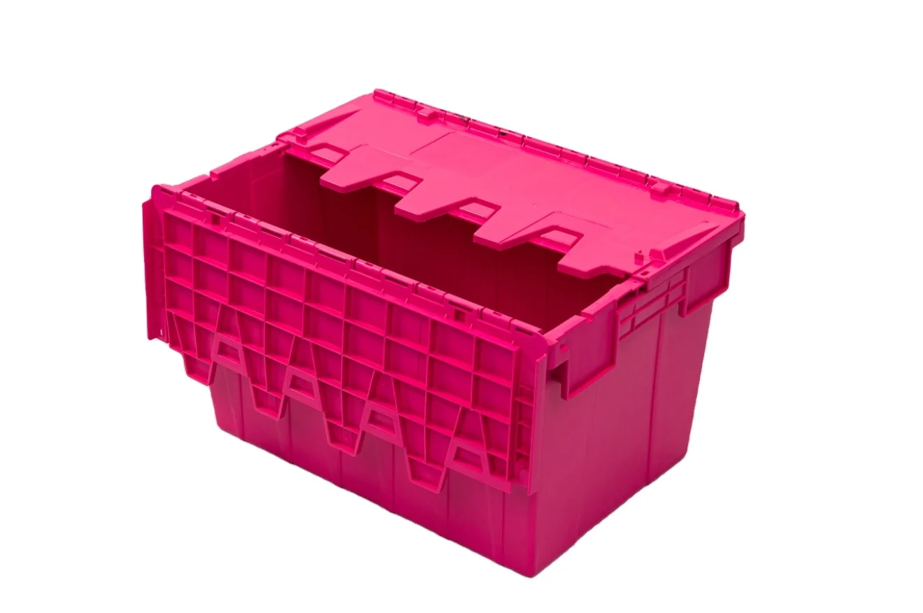 Large Stackable Plastic Crate with Attached Lid Logistic Distribution ...
