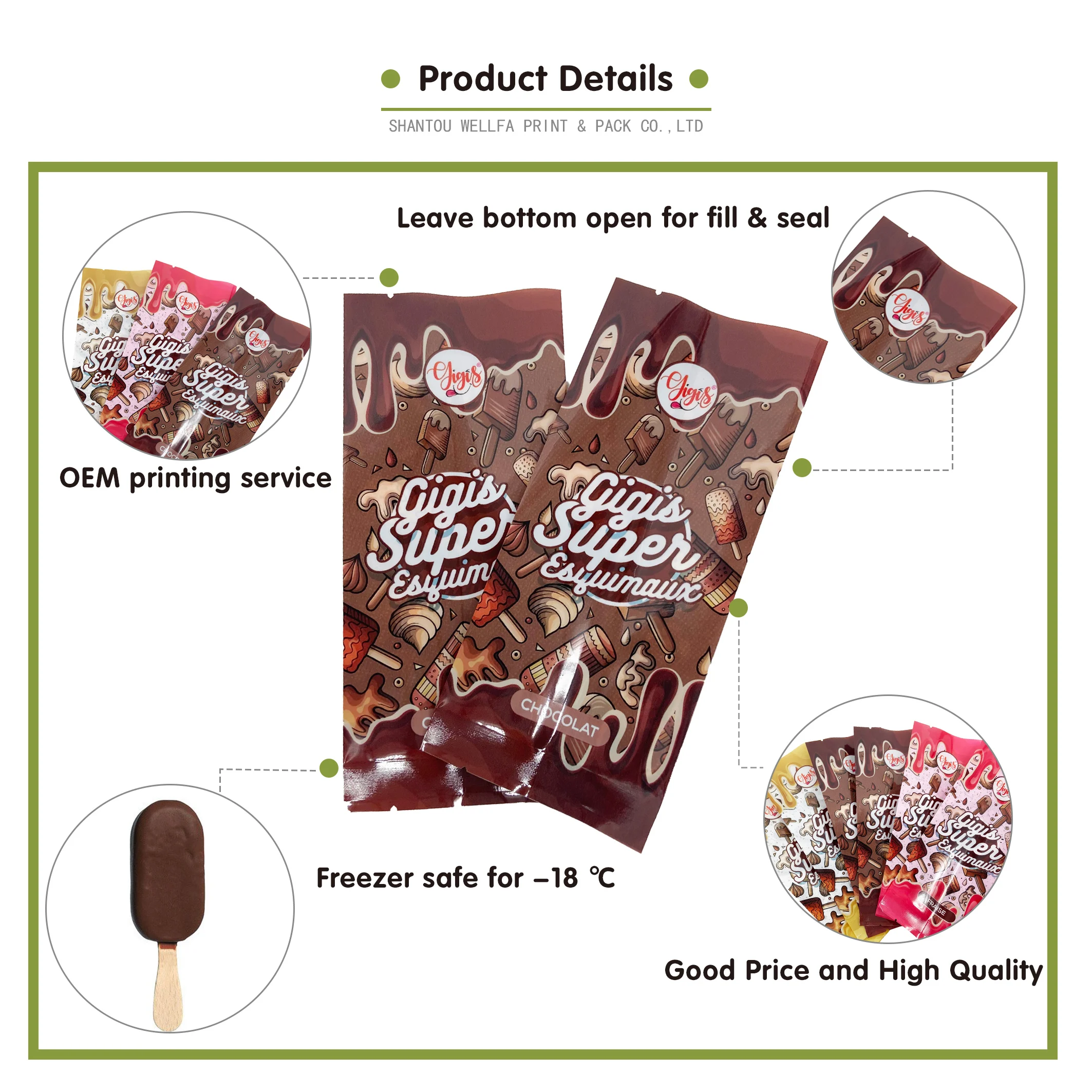 Wellfa Popsicle Packaging - Moisture Proof & Customizable