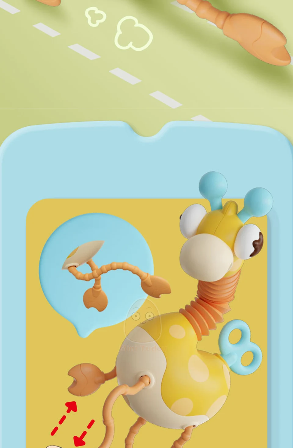 Infants Toddlers Giraffe Montessori Fine Motor Skills Pull String ...