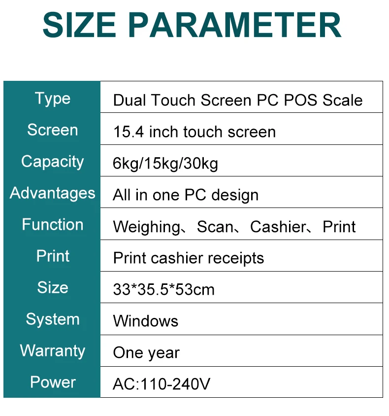 NVK PC 30kg POS Scale - Precision and Efficiency for Retail