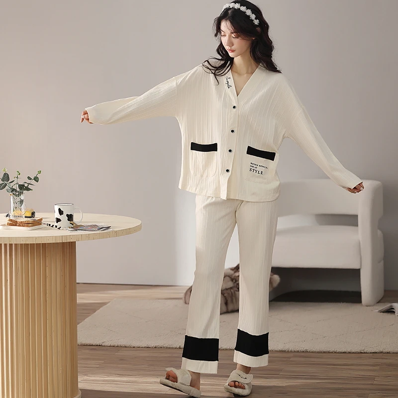 Elegant Cotton Homewear - Quality Long Sleeve Pajamas