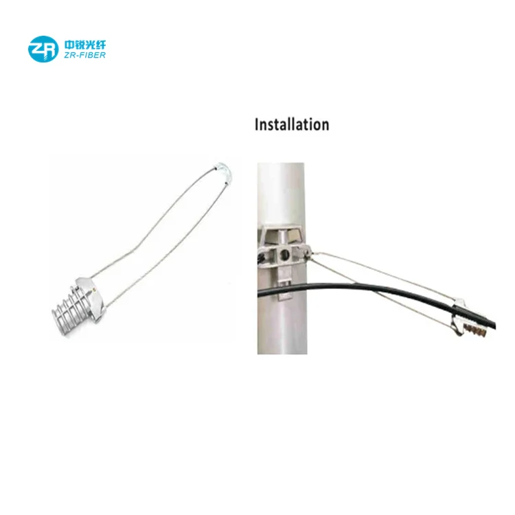 FTTH ADSS Round Telecom Cable Anchoring Pole Clamp Wedge Overhead ...