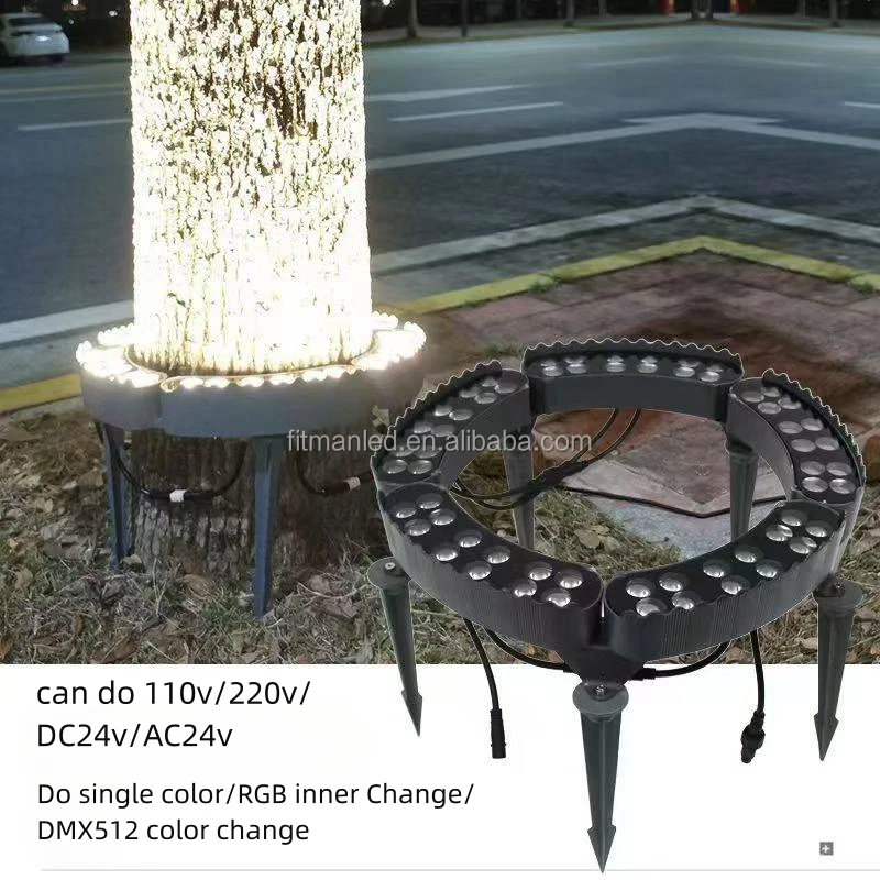 12W Black LED Solar Hug Tree Light - IP65 Outdoor Spotlight
