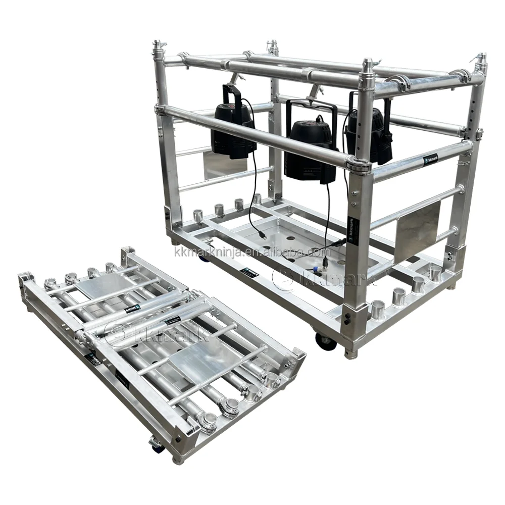 Custom Foldable Silver Aluminum Convey Trolley Cart for Stage Events