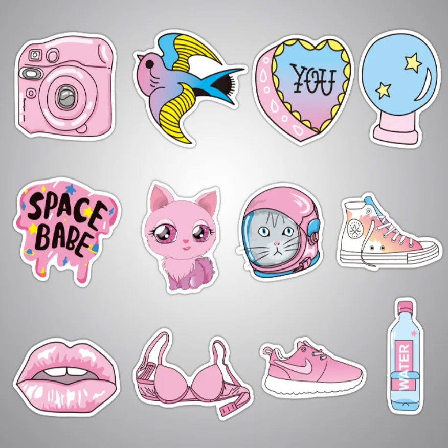 Laptop Stickers Girly