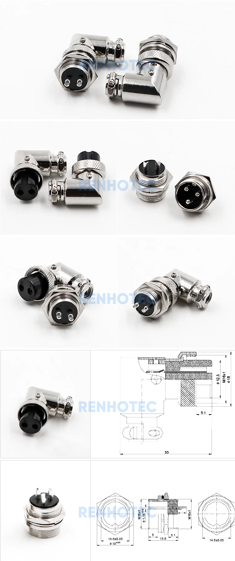 GX12 GX14 GX16 GX20 GX25 GX30 Waterproof Aviation Connectors