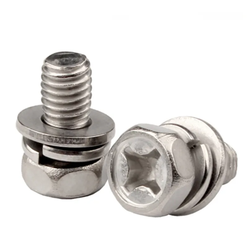 M6 M8 M10 Hexagon Screw Cross Hex Head Sems Screw Bolt