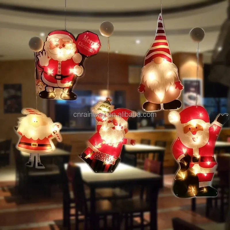 Hot Sell Christmas Series Led Suction Cup Window Hanging Lights Holiday ...