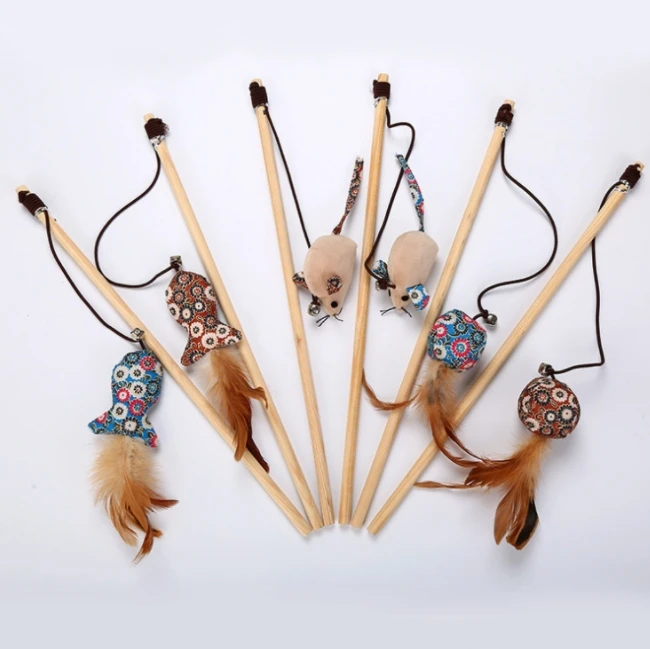 Wooden Cat Teaser Stick - Sustainable Cat Toy