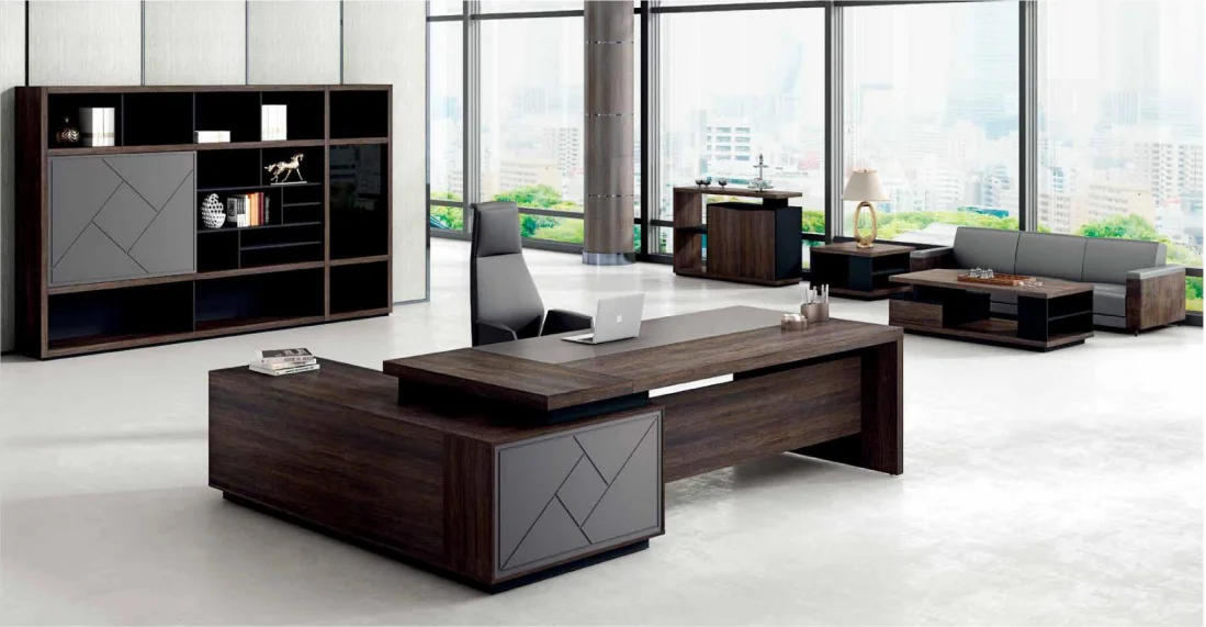 Modern Mdf Painting L Shaped Boss Ceo Manager Desk Executive Wooden ...