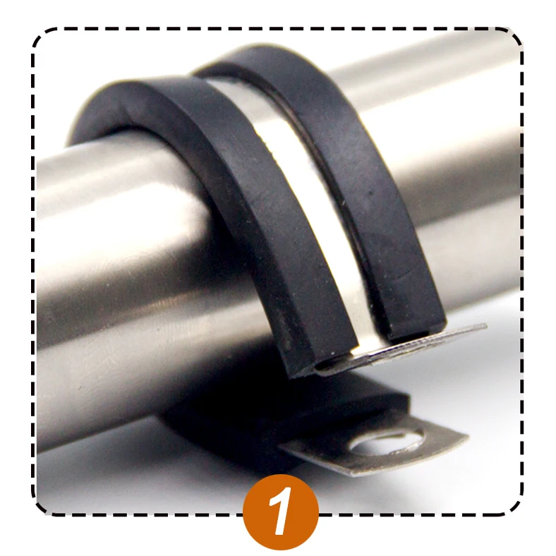 R Type Stainless Steel Cable Clamp, Rubber Cushioned Insulated Clamp ...