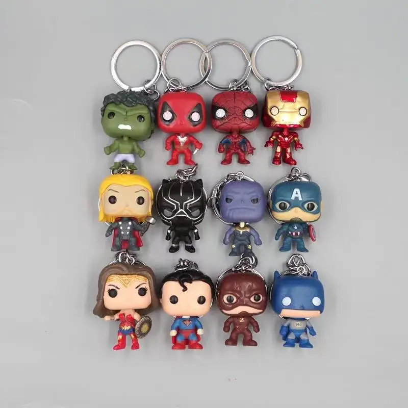 Wholesale Cartoon Pvc Mini 4.5cm 3d Hero Keychain 4pcs Per Set Heroes ...