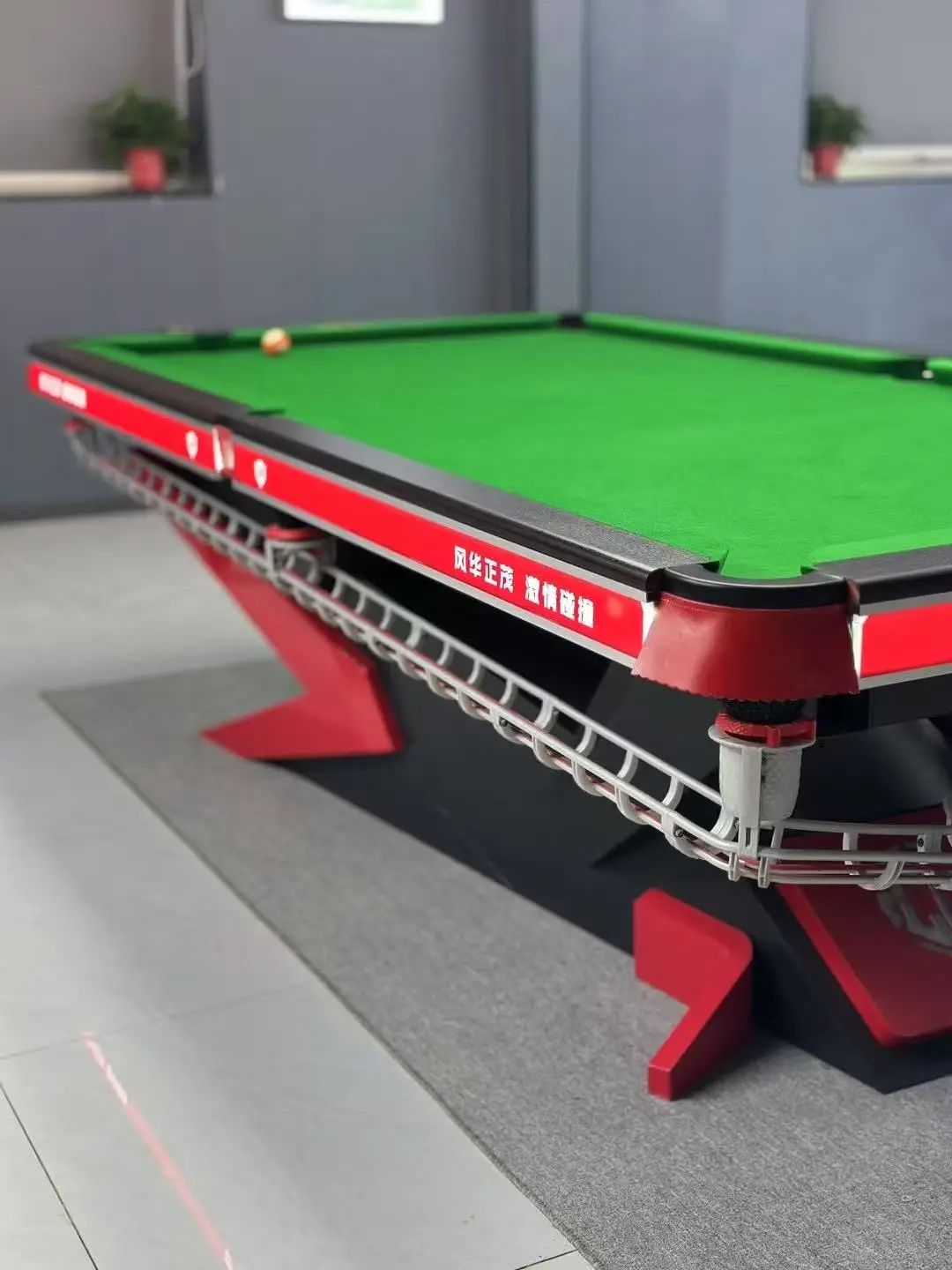 Luxury Home Snooker Pool Table Custom Size with Solid Wood Legs PVC ...