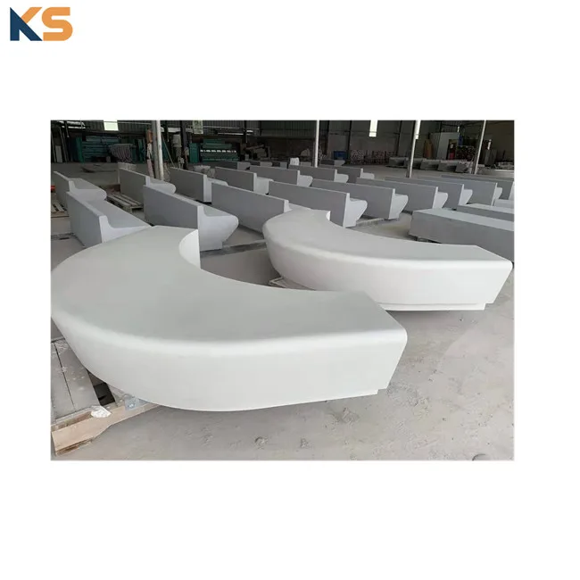 GRC Precast Concrete Grey Charcoal Color Bench Garden Furniture Seating ...