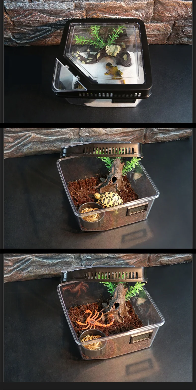 Portable Transparent Snake Breeding Box Faunarium Critter Keeper For ...