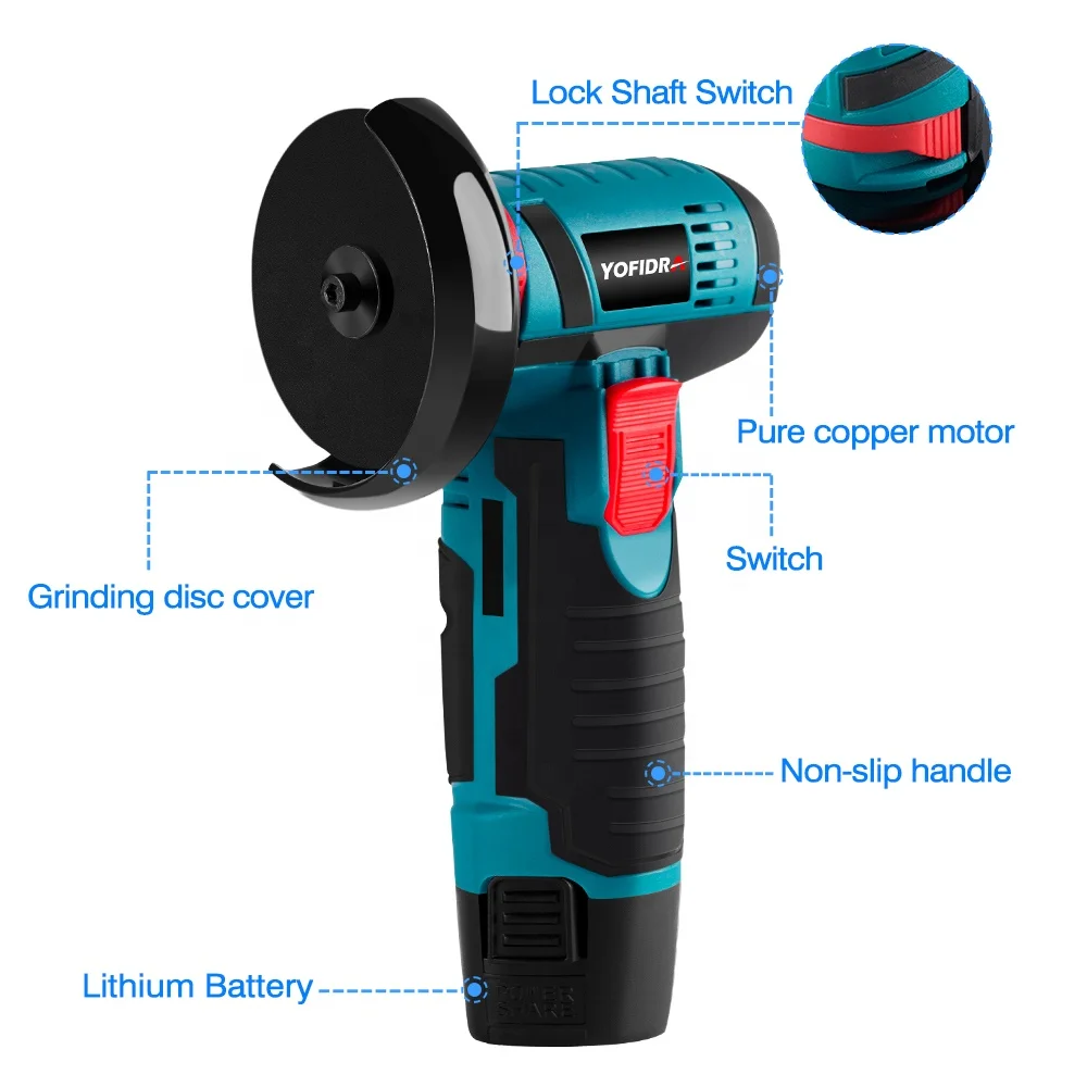 19500rpm 12v Mini Angle Grinder Rechargeable Cordless Polishing ...